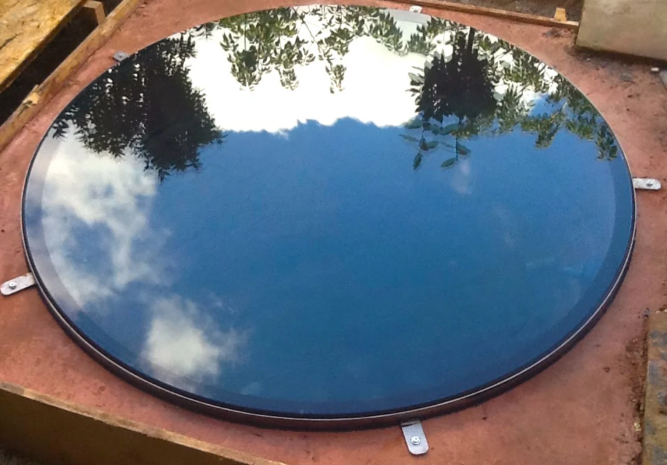 walk on glass well cover panel with fixing tabs | Structural Glass ...