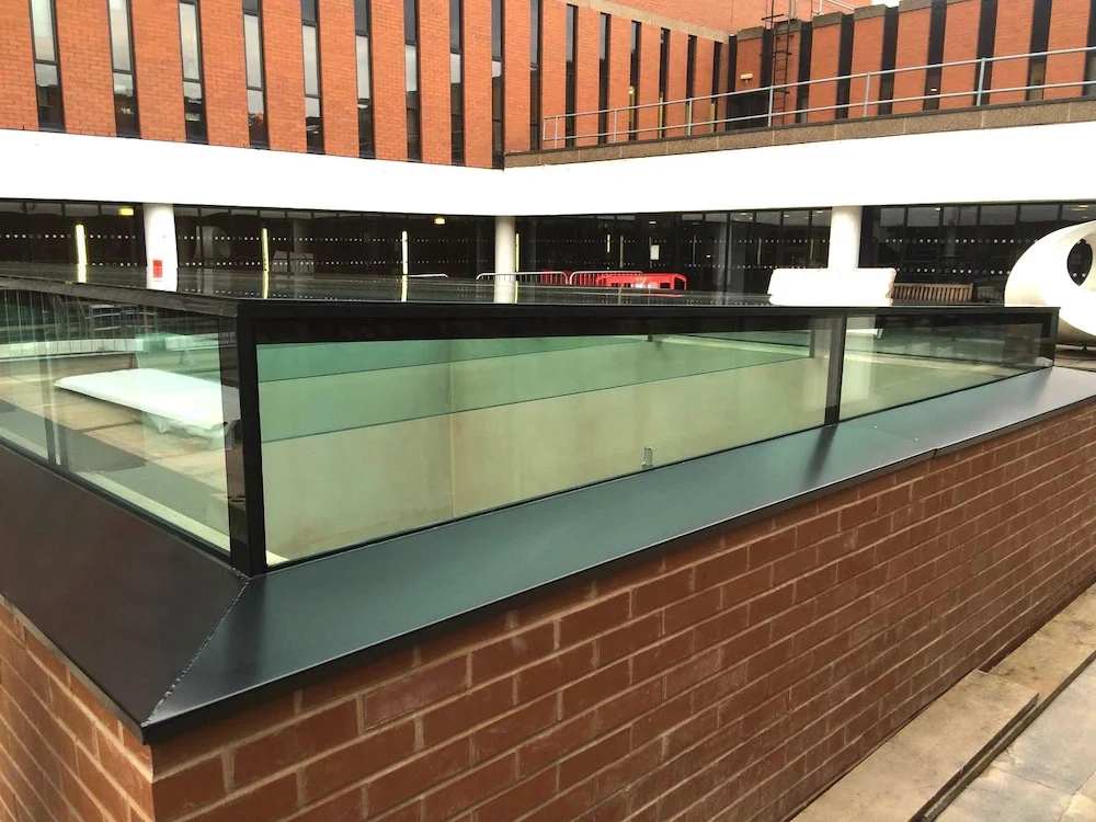 Oriel window Manchester University Glass box rooflight atrium | Walk on ...
