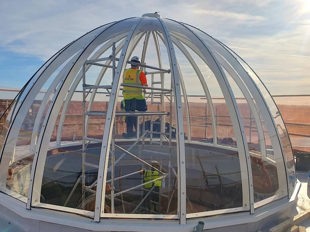 structural glass dome Doncaster lighthouse dome glass | Walk on glass ...
